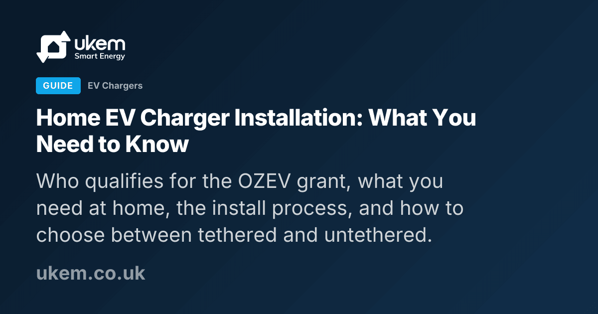 Home EV Charger Installation: UK Guide 2026 | UKEM Group